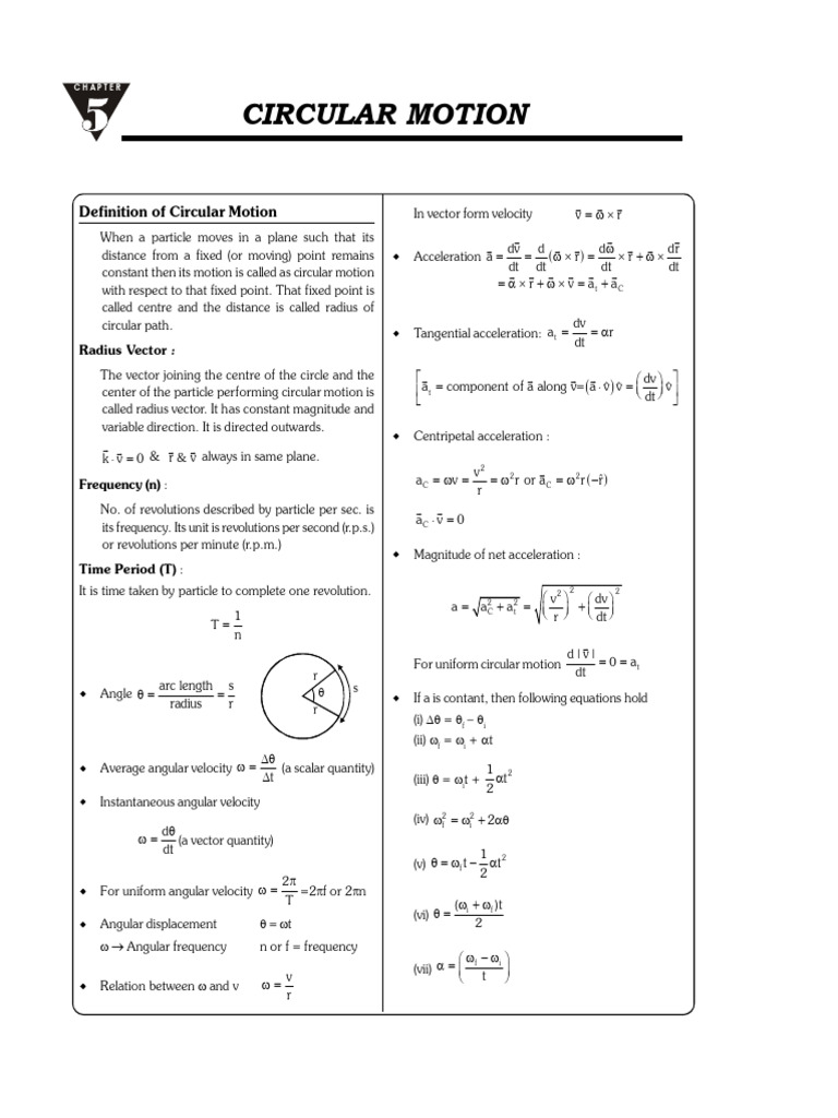 Circular Motion | PDF | Acceleration | Metrology