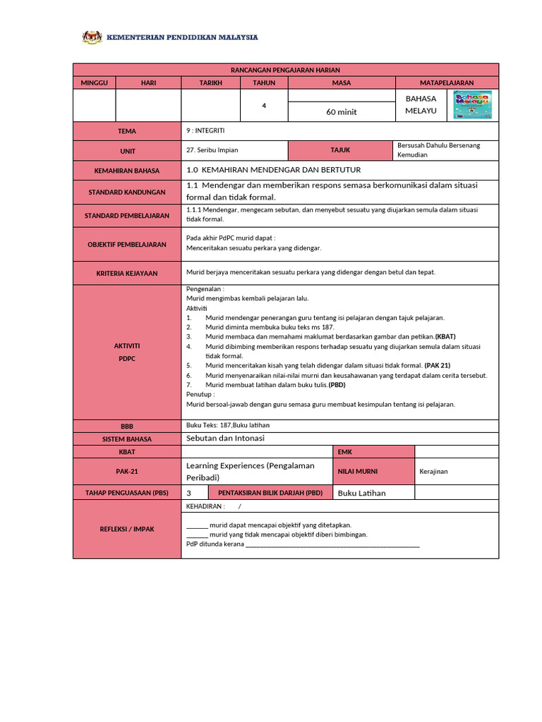 RPH 35 BM THN 4-Unit 27 (M35) +SIVIK | PDF | Karier & Perkembangan
