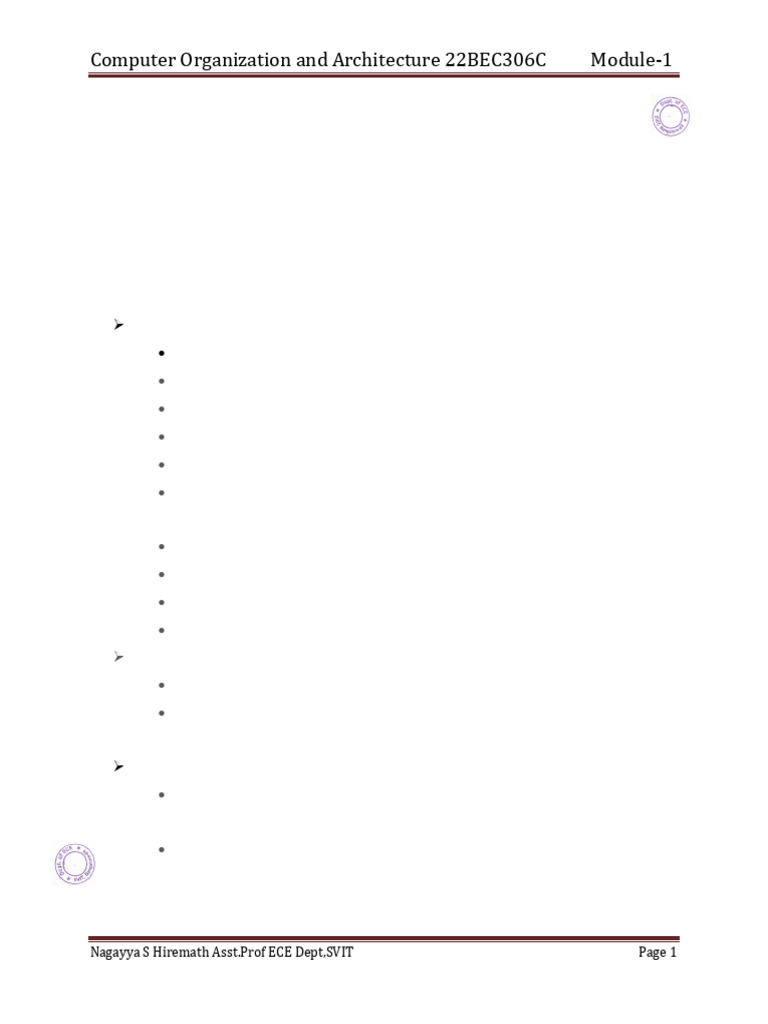 Mod1 Co&a Bec306c | PDF | Computer Data Storage | Central Processing Unit
