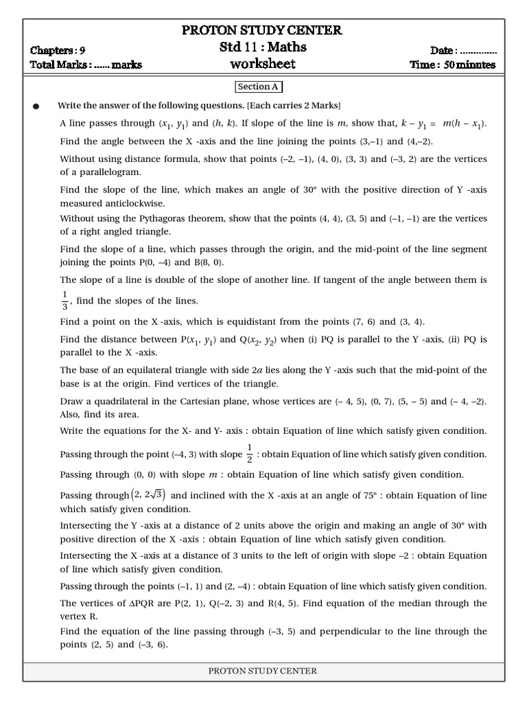 Worksheet D14 Oct 2024 | PDF | Line (Geometry) | Triangle