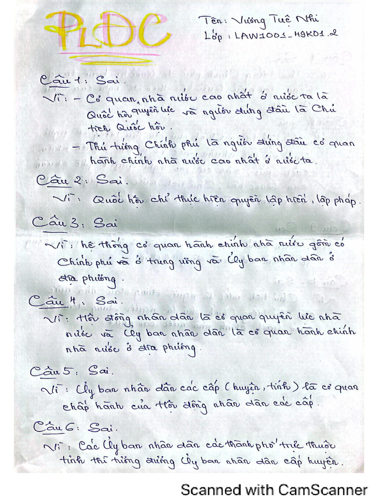 Vương Tuệ Nhi - LAW1001 - 49K01.2 - BT C2 | PDF