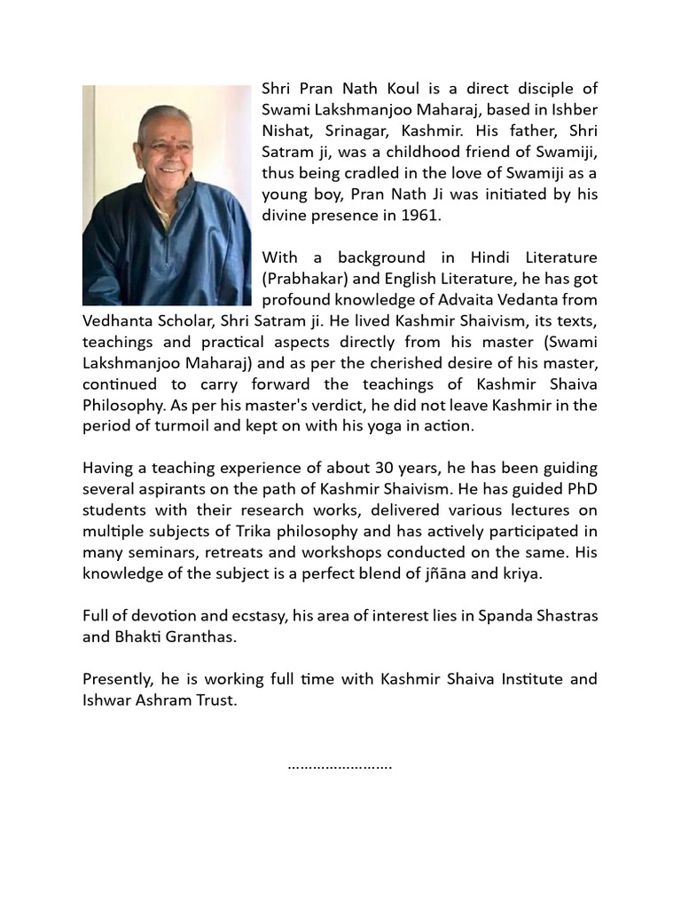 Shri Pran Nath Koul | PDF | Religion & Spirituality | General Fiction