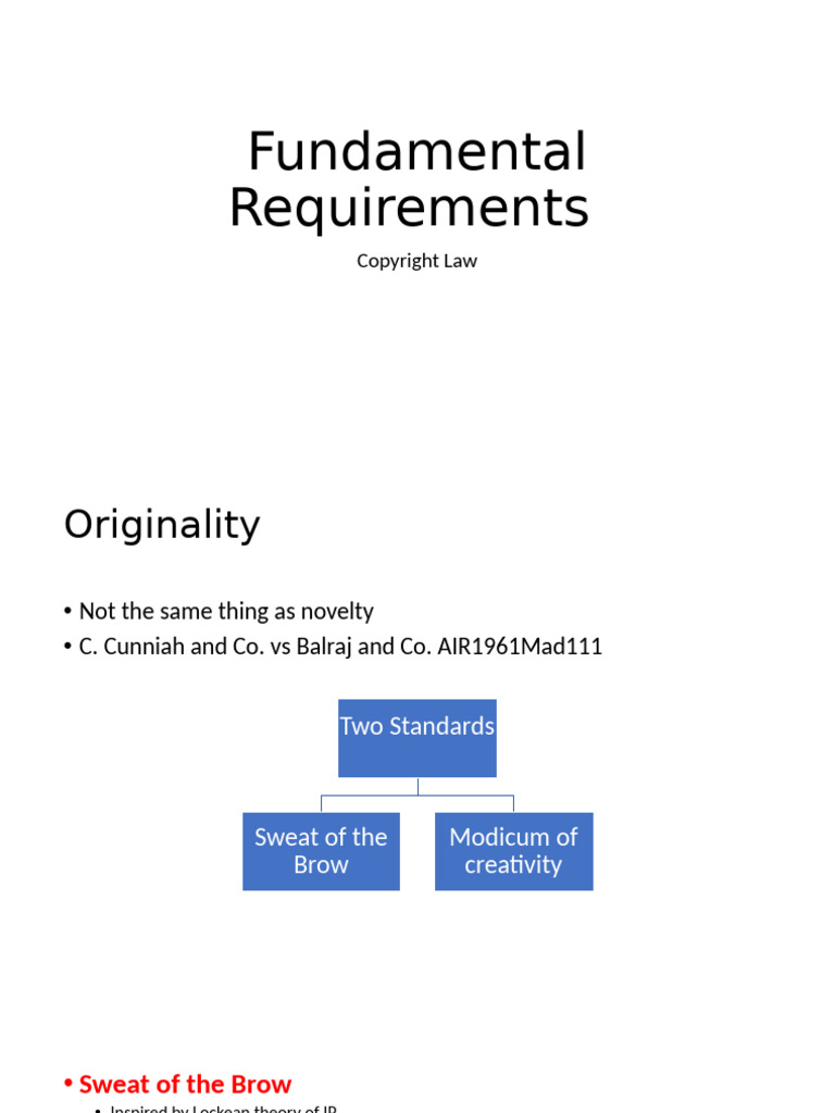 1. Fundamental Requirements | PDF | Copyright Law | Monopoly (Economics)