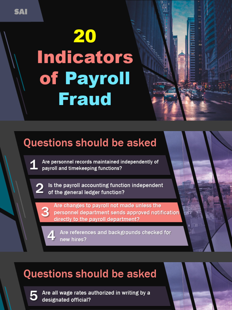 20 Indicators of Payroll Fraud | PDF | Payroll | Employment