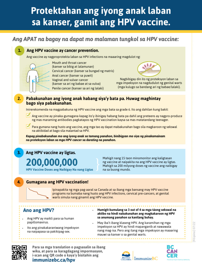 Tagalog - BCCDC Ibi HPV One Pager | PDF