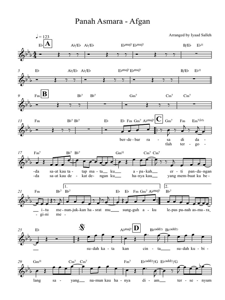 Panah Asmara - Afgan - Full Score | PDF