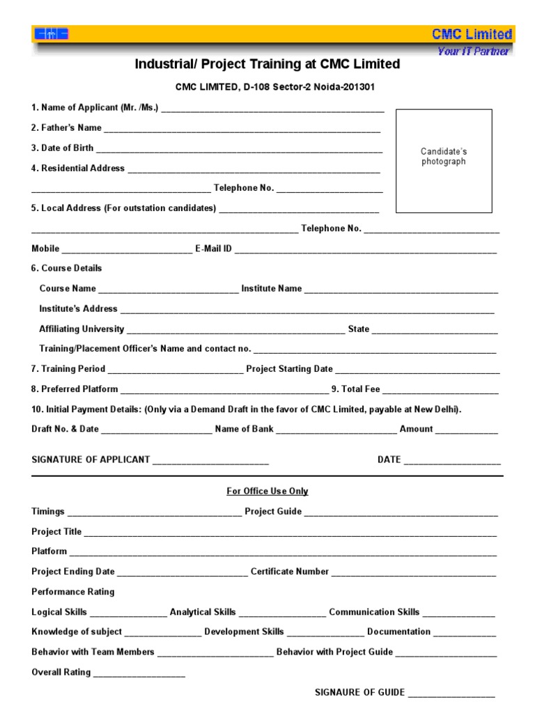 CMC Registration Form for Training | PDF | Career & Growth | Business