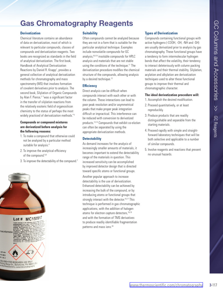 Thermo Scientific GC Reagents Guide | PDF | Gas Chromatography ...