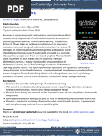 Multimedia Learning Mayer 2009 | PDF | Multimedia | Instructional Design