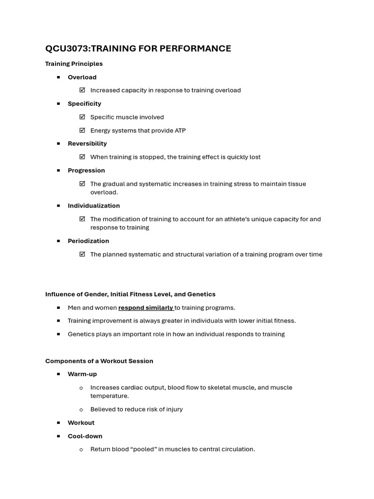 Training For Performance | PDF | Strength Training | Skeletal Muscle