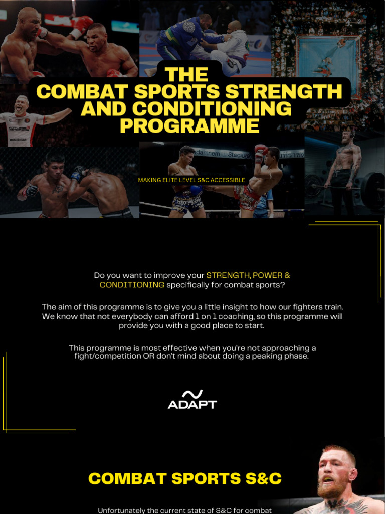 Combat Sports Programme 1 | PDF | Strength Training | Physical Fitness