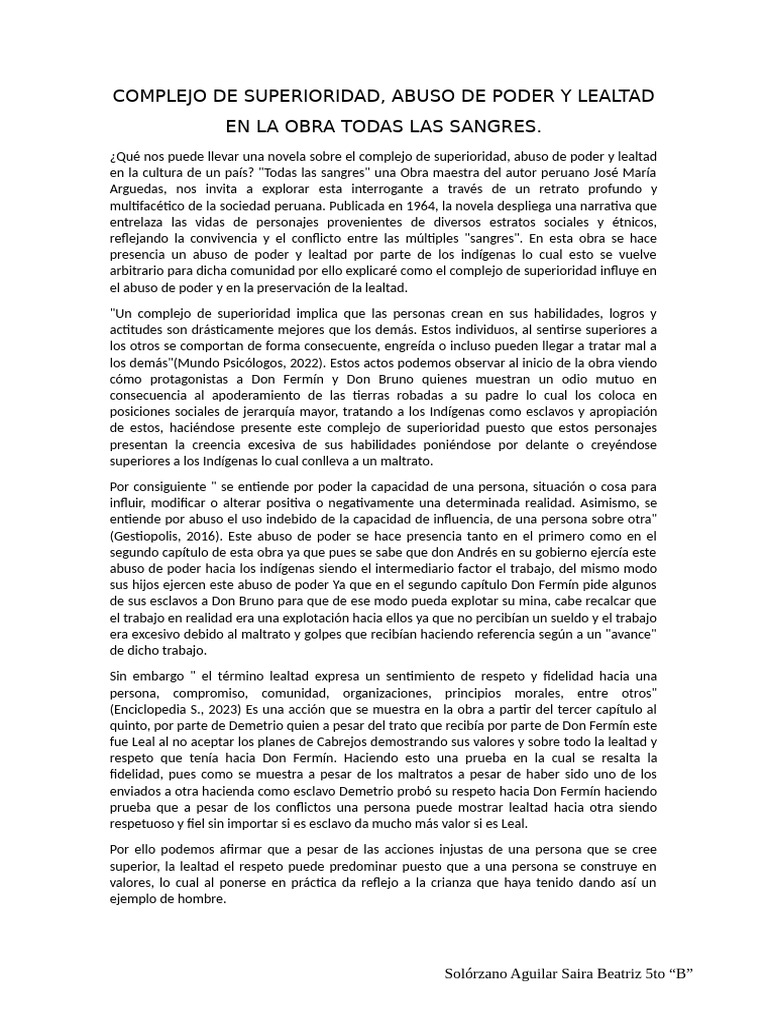 Complejo de Superioridad | PDF | Psicología Social