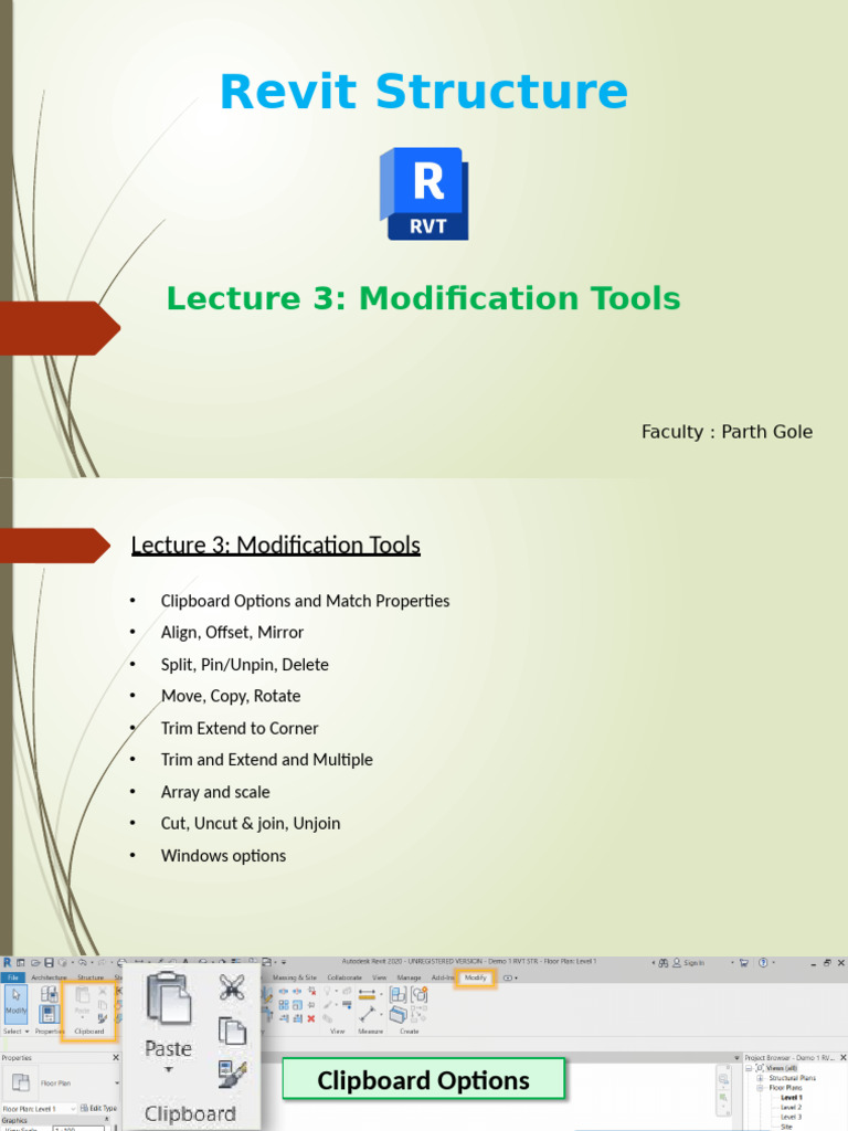 Revit Modification Tools Overview | PDF