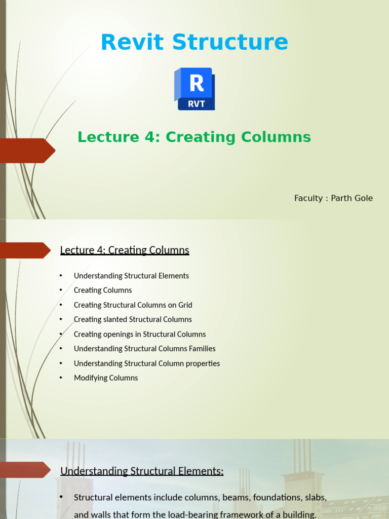 04 Creating Columns | PDF | Column | Wall