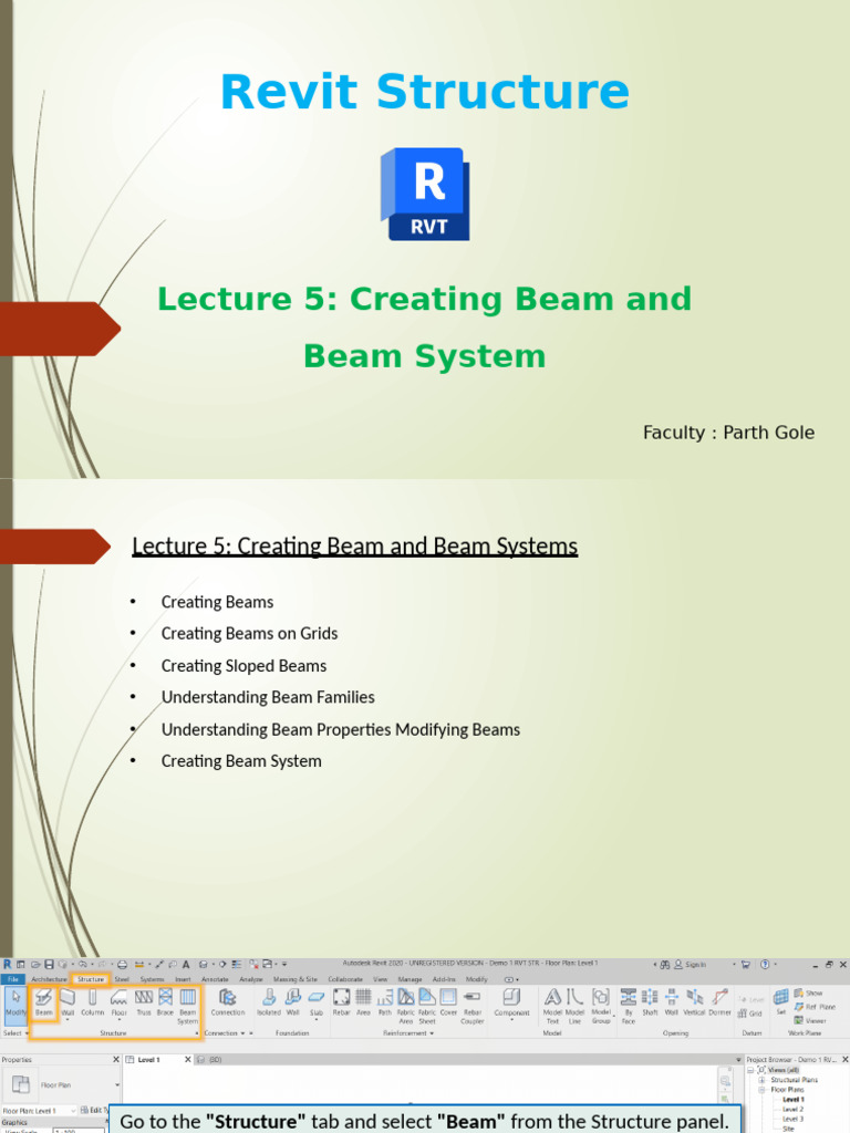 Sloped Beam Systems in Revit | PDF | Technology & Engineering