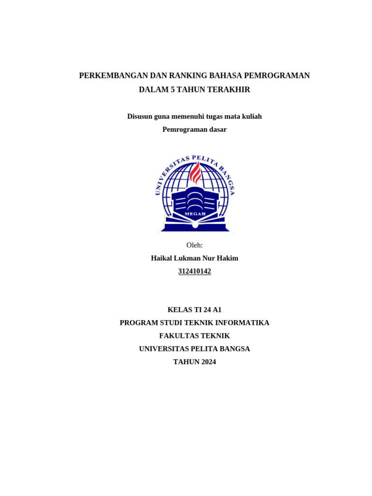 Ranking Bahasa Pemrograman 2024 | PDF | Bisnis | Seni