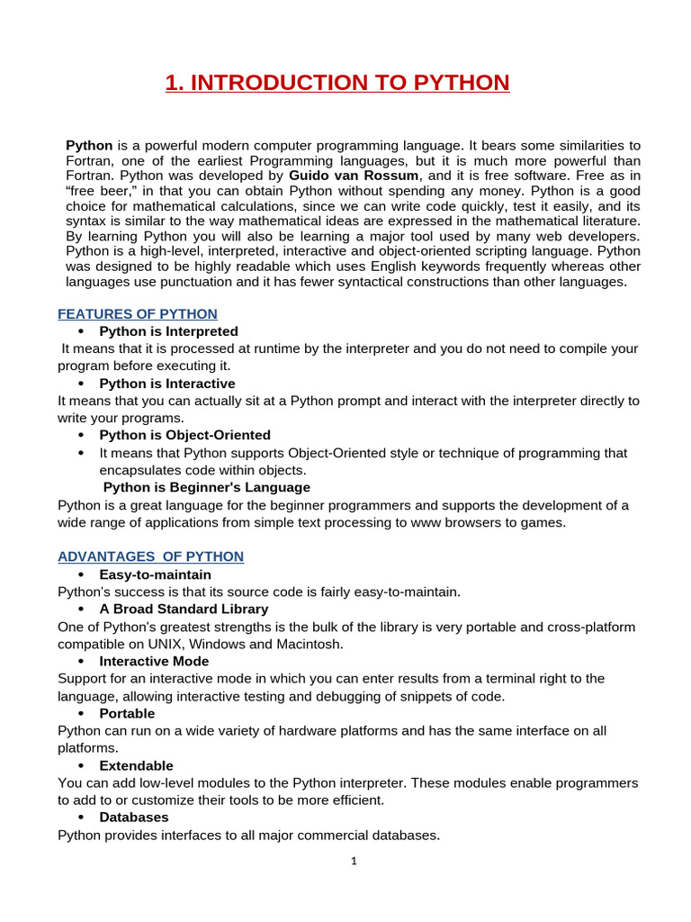 Python Programming Basics Guide | PDF | Python (Programming Language) | Reserved Word