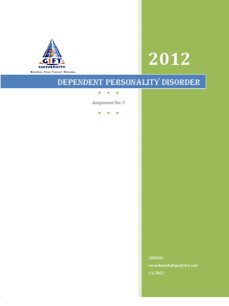 Dependent Personality Disorder | PDF | Personality Disorder ...
