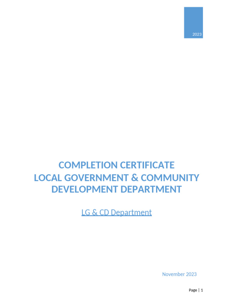 LGCD-Completion Certificate | PDF
