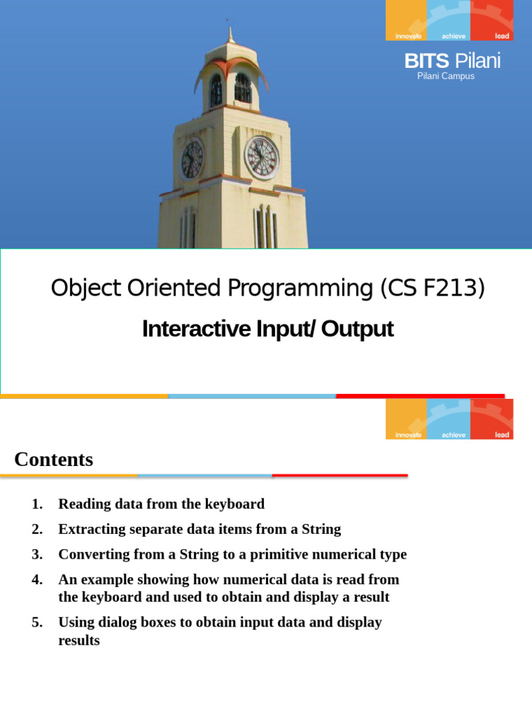 LEC 11 3. Interactive Input-Output | PDF | Integer (Computer Science) | String (Computer Science)