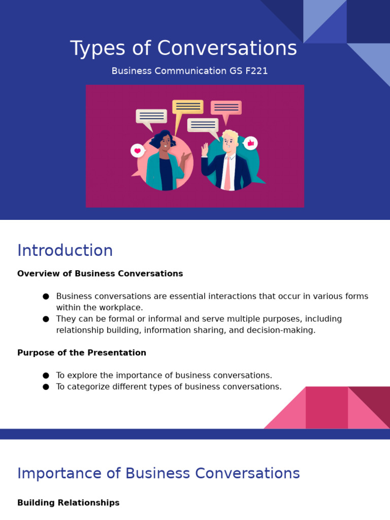 Types of Conversations | PDF | Conversation | Communication