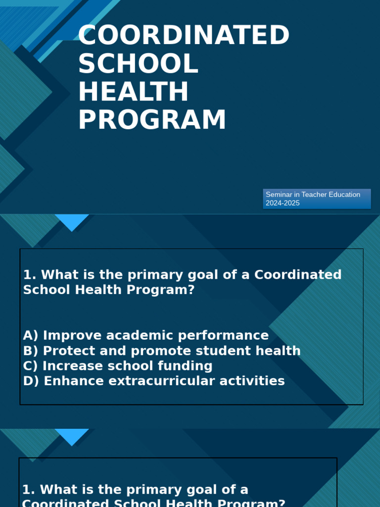 MAJOR COORDINATED SCHOOL HEALTH | PDF | Physical Education | Preventive ...