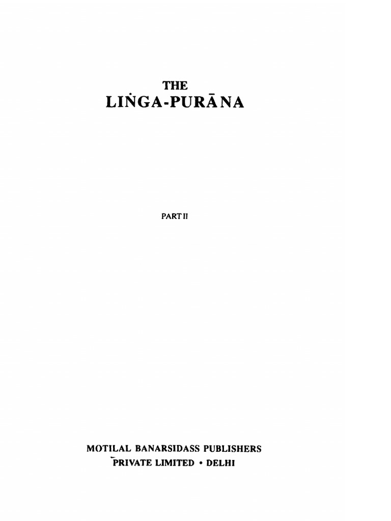Linga-Purana. Shastri J.L. Part II | PDF