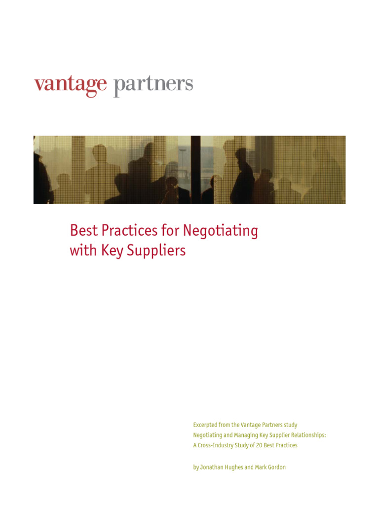 Material 6 - Best Practices For Negotiating With Key Suppliers - Indd ...