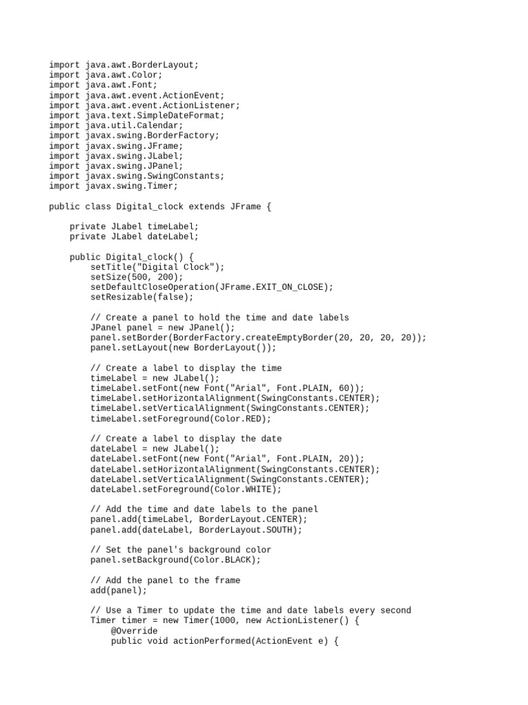 Digital_clock | PDF | Graphical User Interfaces | Computer Libraries