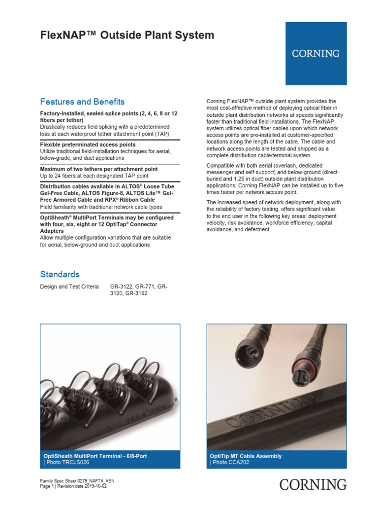 FlexNAP_Outside_Plant_System_NAFTA_AEN | PDF | Optical Fiber | Electronics