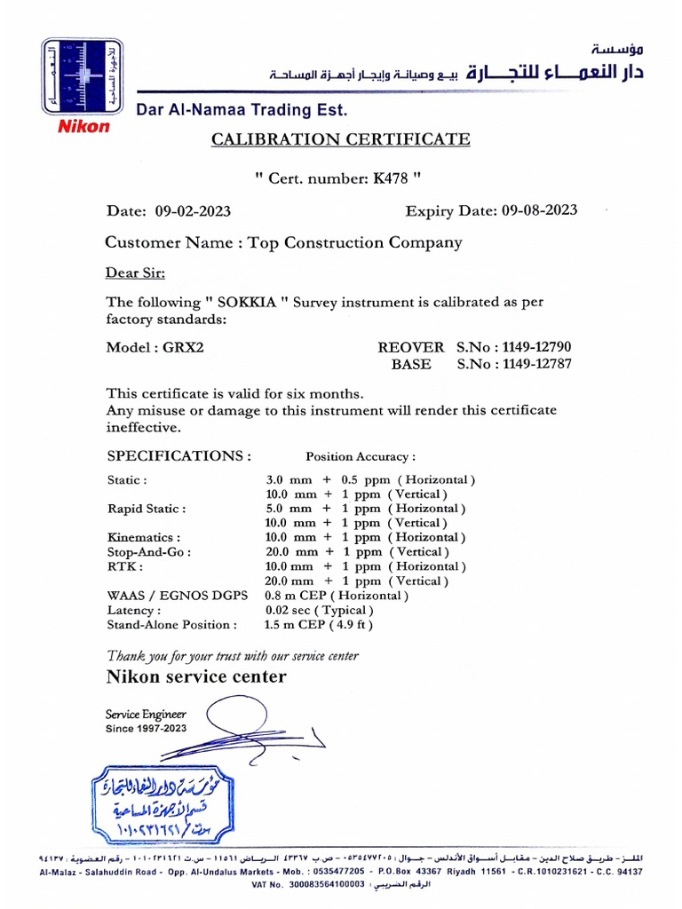 Calibration Certificates | PDF