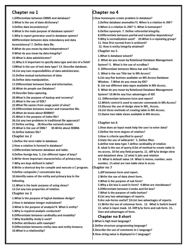 12th Computer Shorts Notes | PDF | Control Flow | Databases