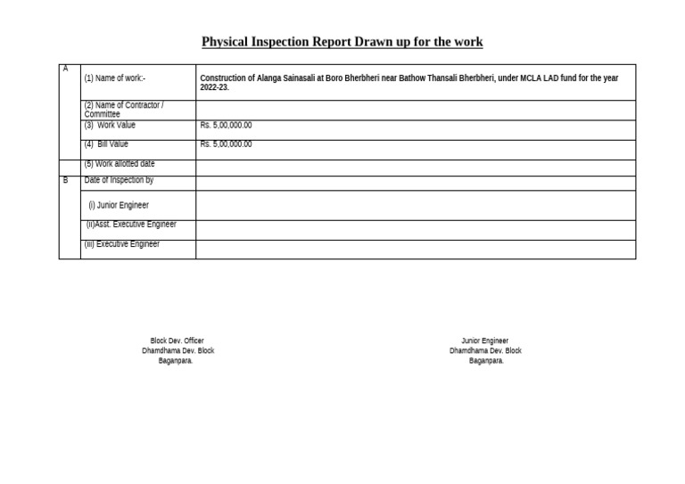Physical Inspection REPORT | PDF