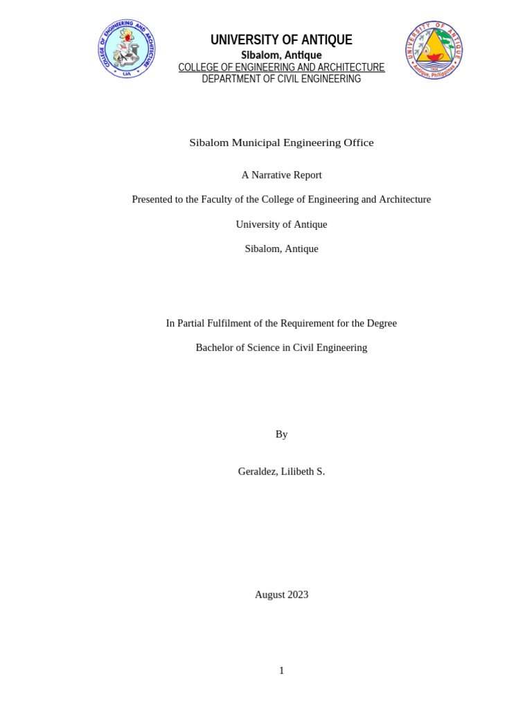 Civil Engineering OJT Report 2023 | PDF | Engineering | Knowledge