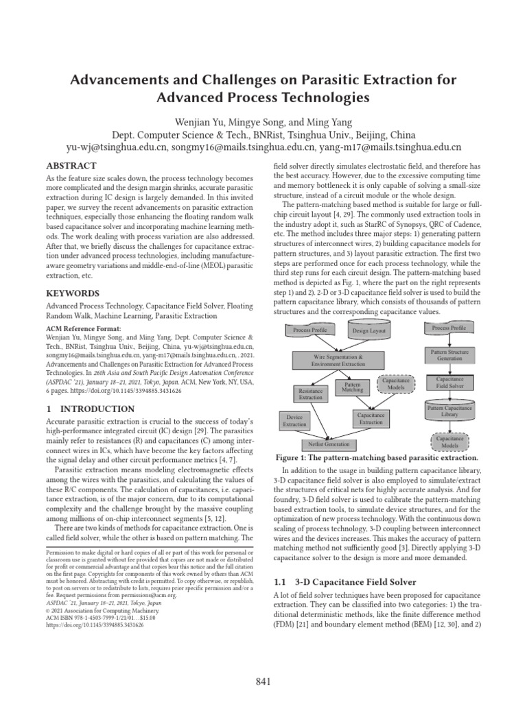 Advancements and Challenges on Parasitic Extraction for Advanced Process Technologies | PDF ...