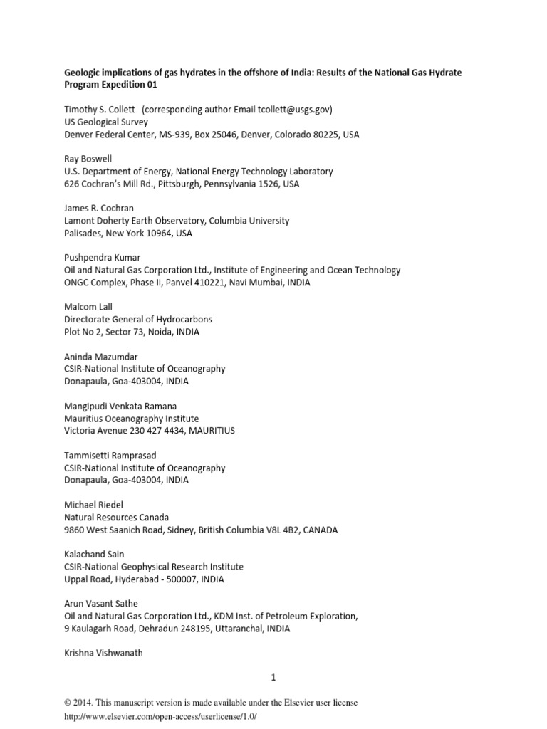 Geologic Implications of Gas Hydrates in | PDF | Earth Sciences