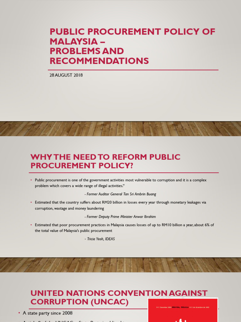 Procurement Policy of Malaysia | PDF | Procurement | Corruption