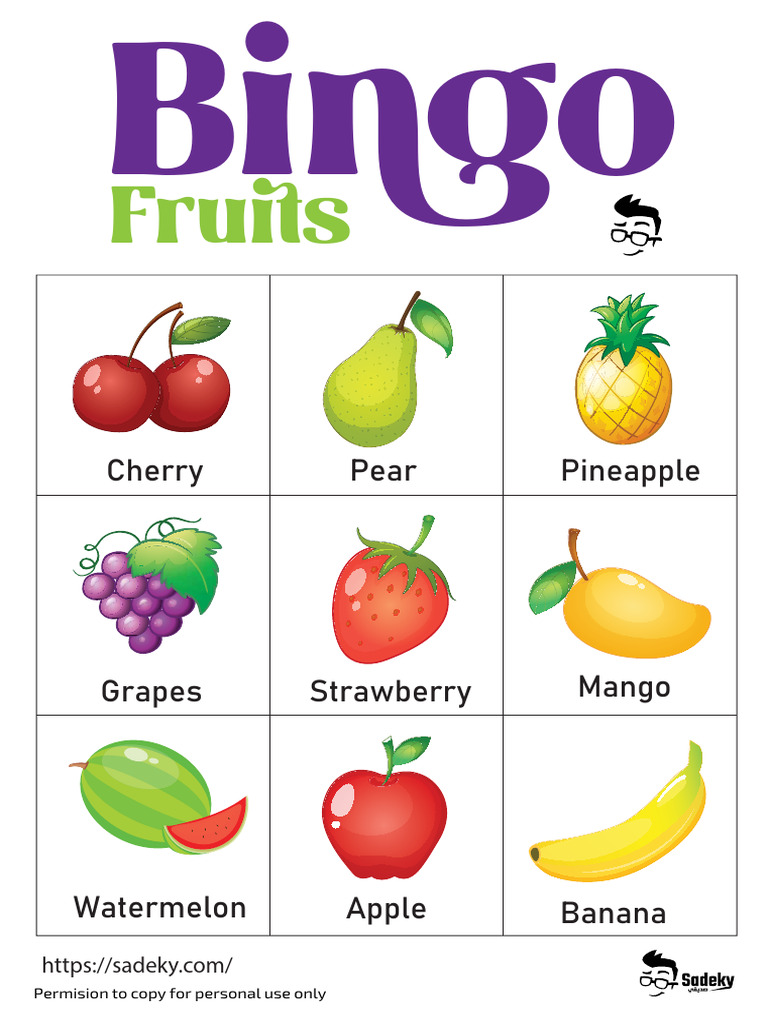 Fruit Bingo Cards Printable | PDF
