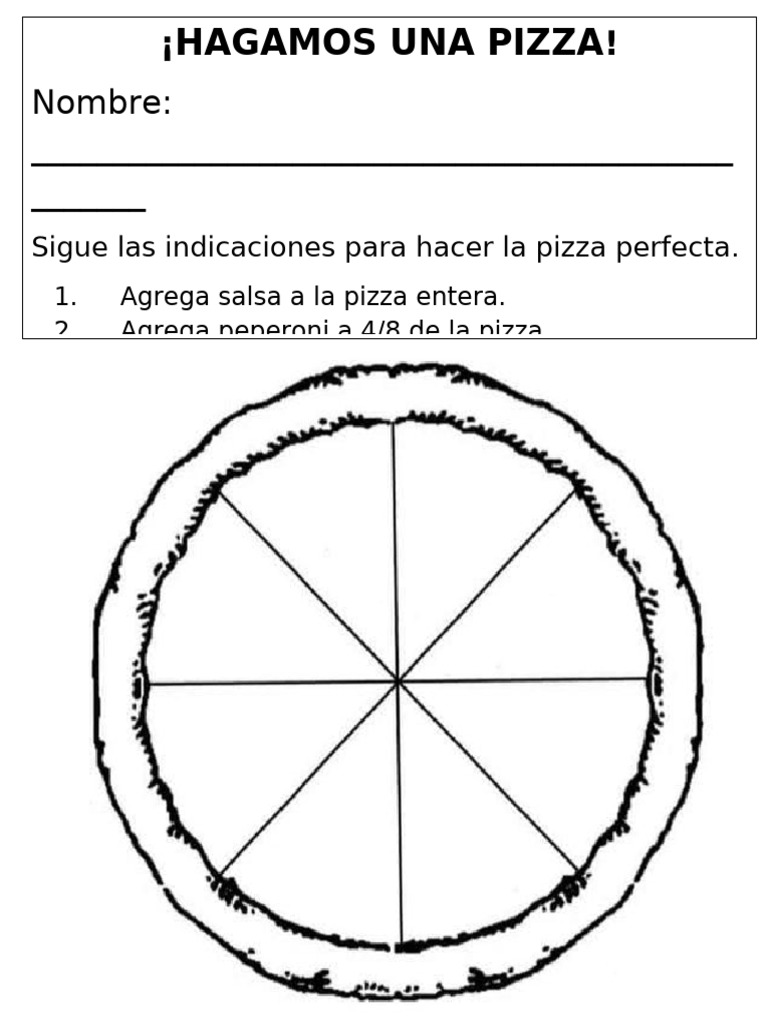 Pizza Dividida en Fracciones para Niños | PDF