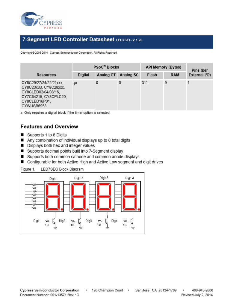 Infineon-LED7SEG User Module-Software Module Datasheets-V01 02-En | PDF | Computing | Computer ...