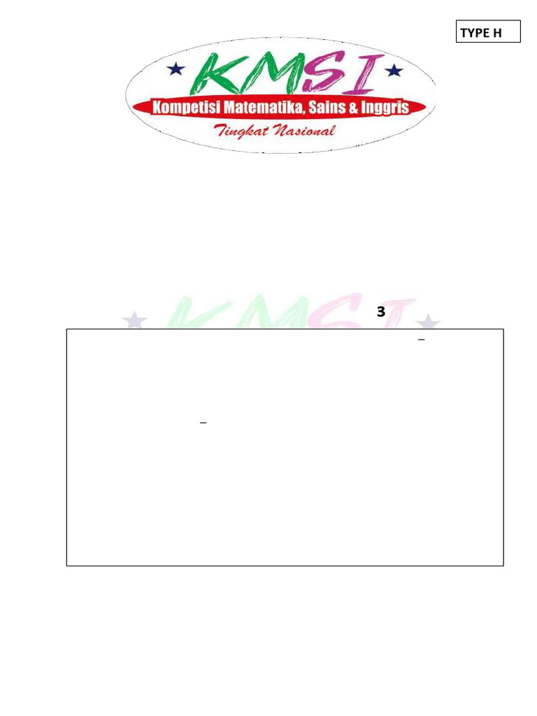 Soal Kmsi 2023 B.inggris Level 3 Type H | PDF