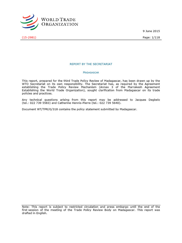 Madagascar Trade Policies | PDF | Official Development Assistance ...