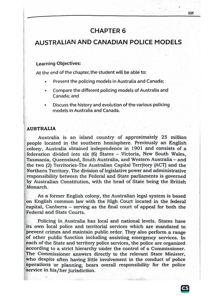 AUSTRALIAN AND CANADIAN POLICE MODELS- GRP 4( MIDTERM TOPIC) | PDF