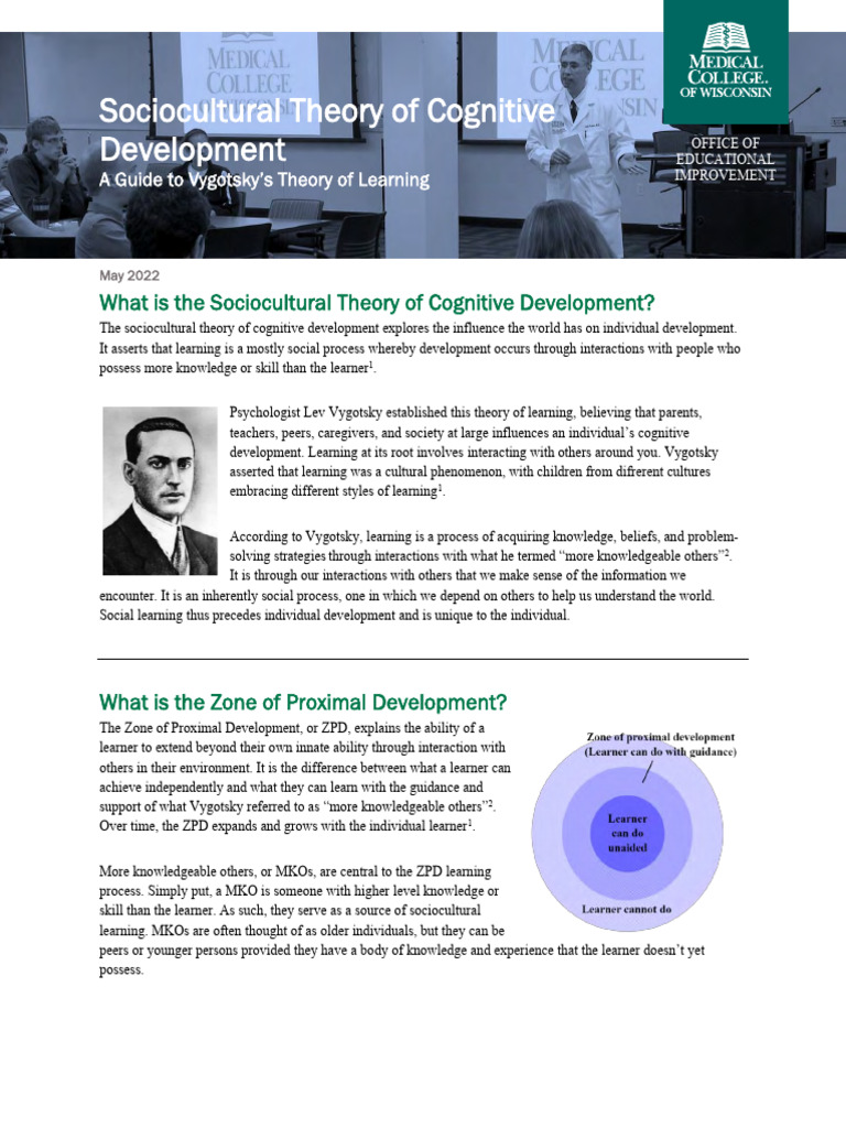 Vygotsky's Sociocultural Learning Theory | PDF | Learning | Neuroscience