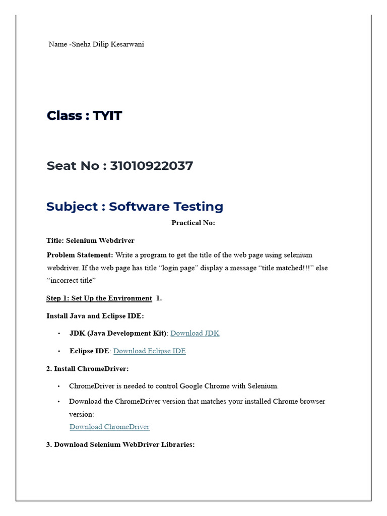 Selenium Webdriver_sneha Kesarwani | PDF | Selenium (Software ... Selenium Webdriver_sneha Kesarwani | PDF | Selenium (Software ...
