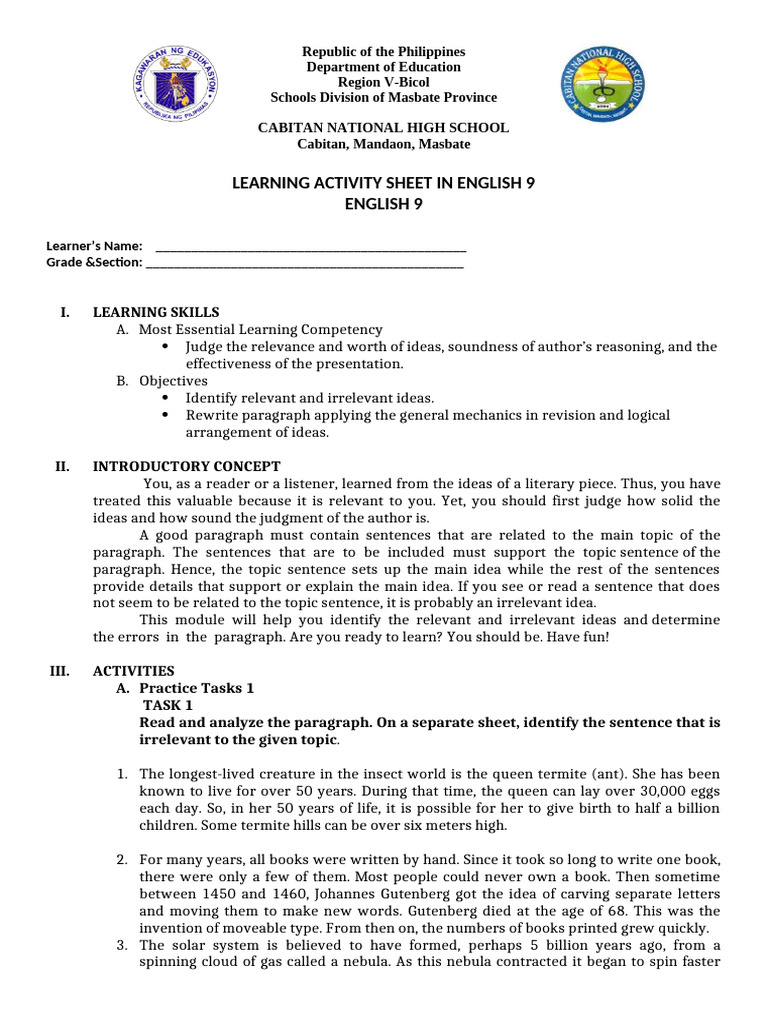 LAS G9 | PDF | Learning | Earth