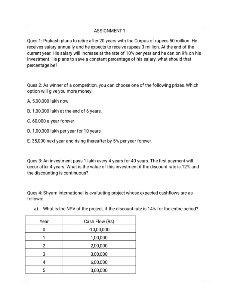 Assignment-1 - FM | PDF