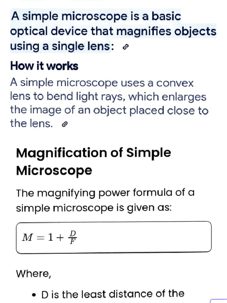 Simple Microscope | PDF