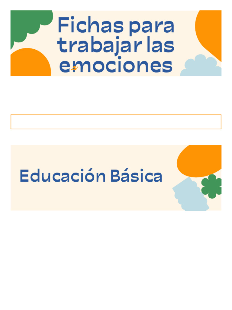 1 Ejercicios Para Trabajar Las Emociones 1 Fichas Pdf