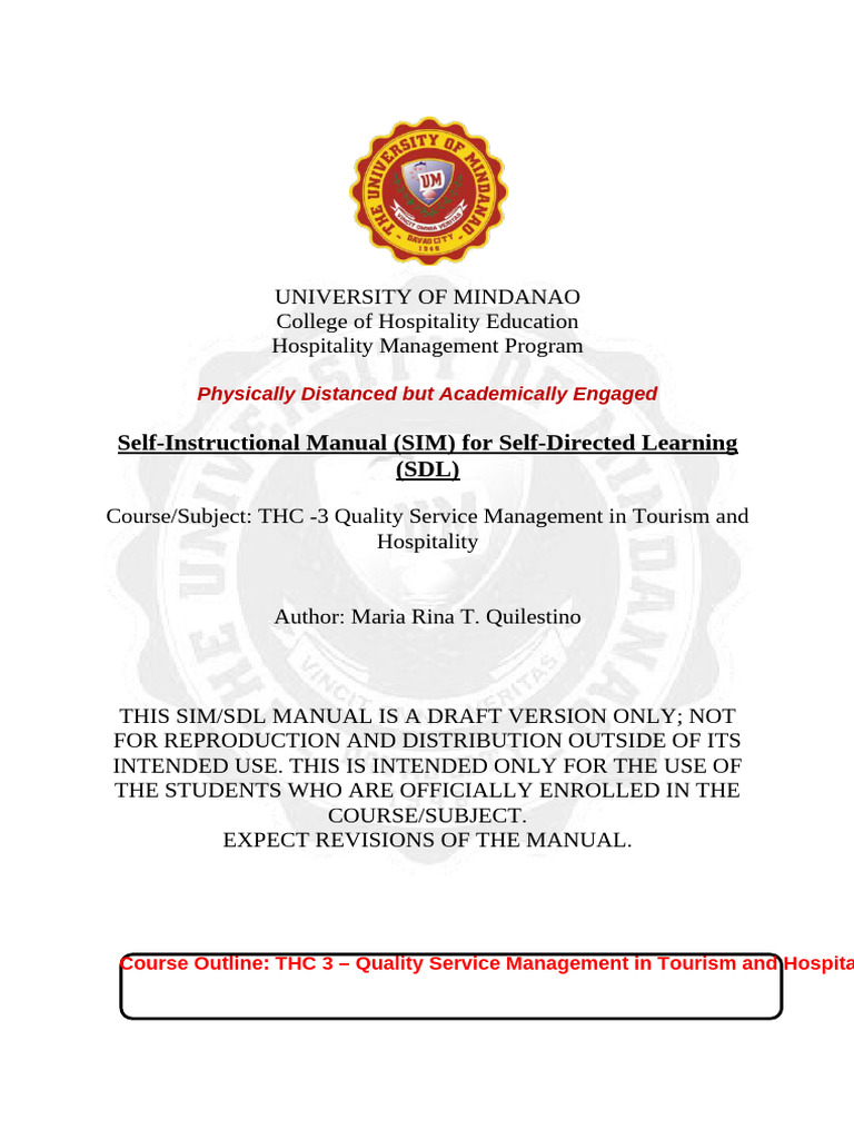 THC3 SIM Week 6-7 | PDF | Swot Analysis | Crisis Management